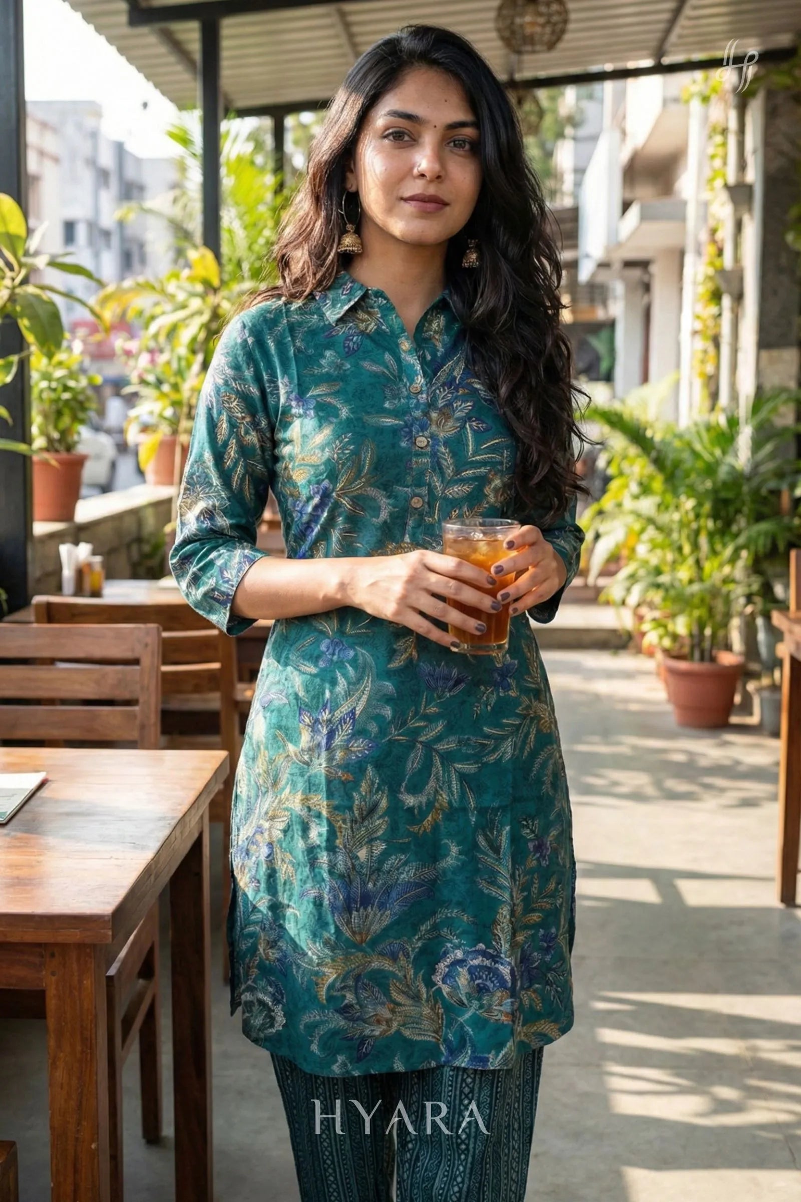 Avi Emerald Green Viscose Rayon Co-ord Set for Women – HYARA